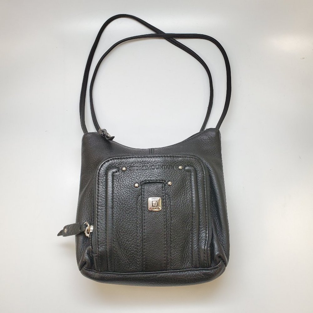 Stone Mountain Black Leather Mini Purse New Gem
